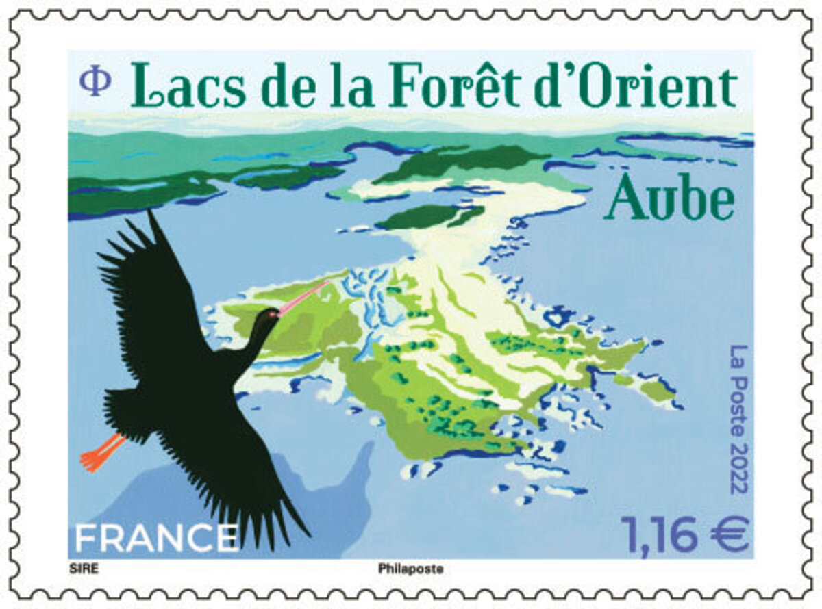 Timbre - Lacs de la forêt d'Orient - Lettre verte - La Poste