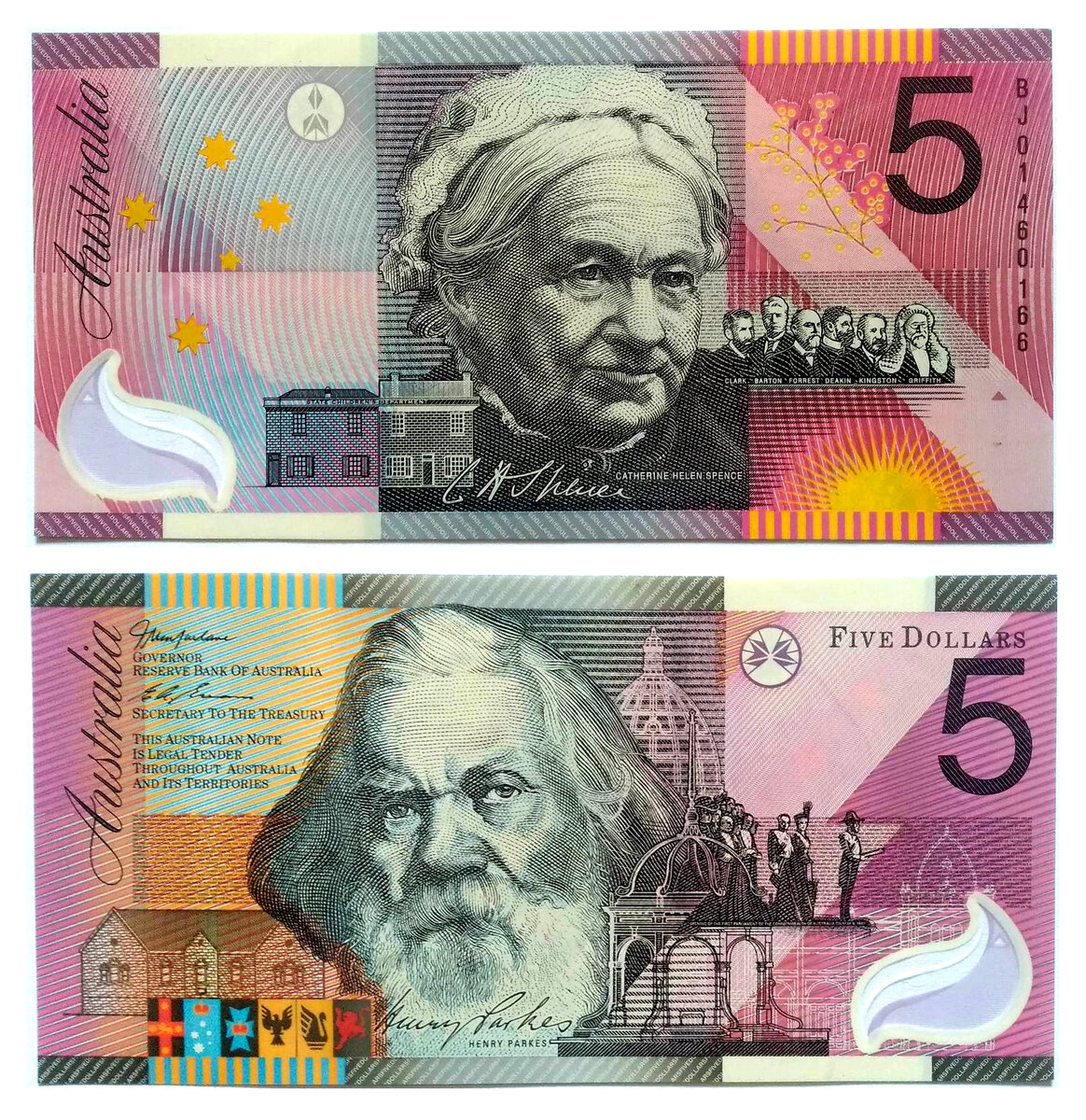 Billet de collection 5 dollars 2001 australie - neuf - p56a polymer ...