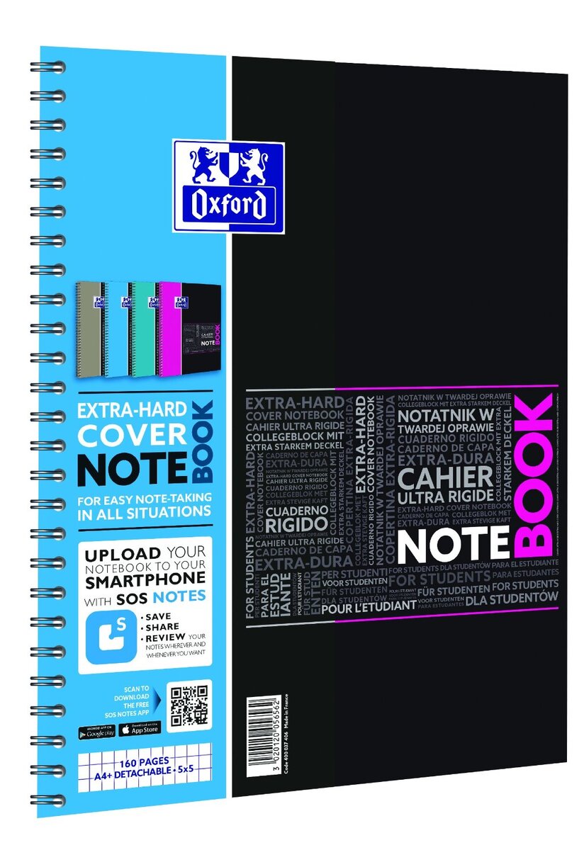 Bloc à spirale NOTEBOOK ETUDIANT A4+ 80 Feuilles 90g 4 Trous OXFORD ...