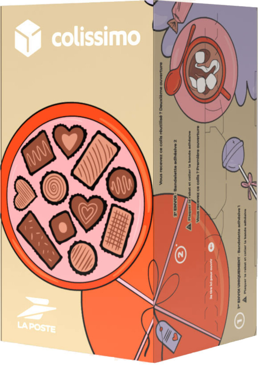 Colissimo Prêt-à-Envoyer France - Boîte double usage de taille M - 3 kg - Gourmand - La Poste