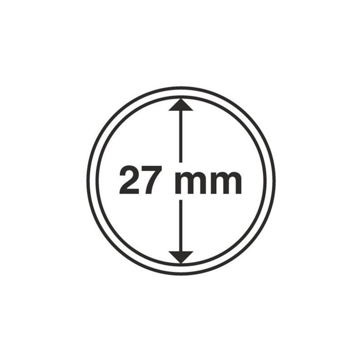 Capsules rondes 27mm pour monnaies de collection. Paquet - 10 capsules ...